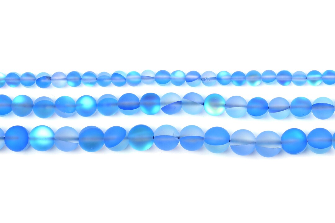 Dark Blue Glow Bead Strand, CHOICE OF 6mm, 8mm or 10mm Beads, Strand of ...
