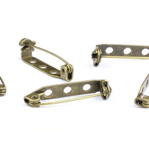 Brass Brooch Backs, CHOICE OF 25mm or 40mm, Vintage-look Brooch Backs ...