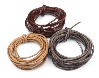 2mm Width Leather Cord Round Genuine Leather Selection of Colours - Etsy