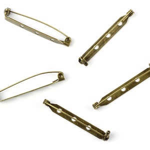 Brass Brooch Backs, CHOICE OF 25mm or 40mm, Vintage-look Brooch Backs ...