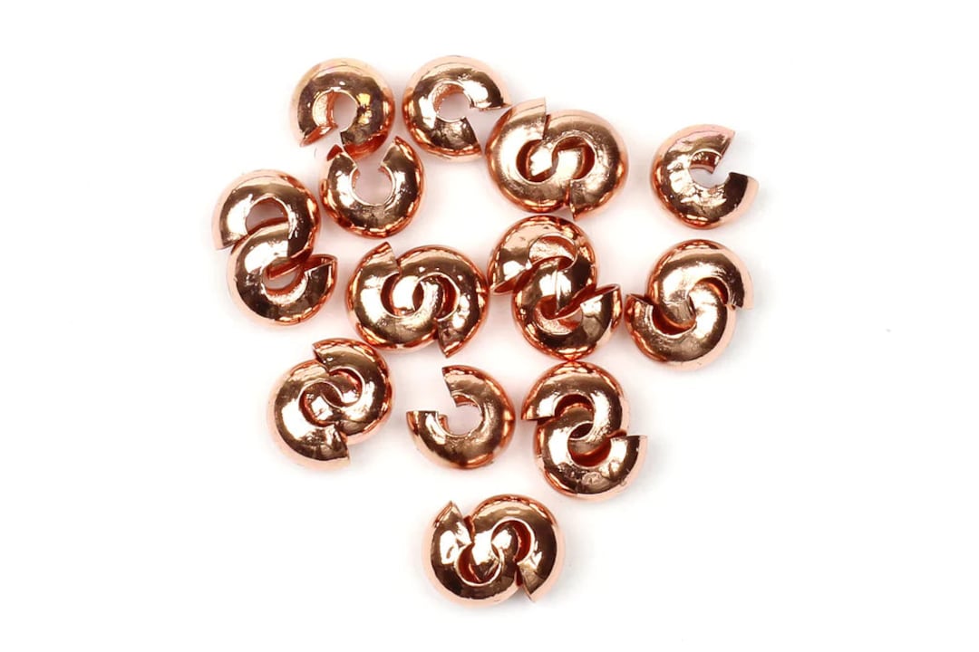 4mm Crimp Covers 20 Pcs, ROSE GOLD Crimp Covers, 20 Crimp Covers, 4mm ...