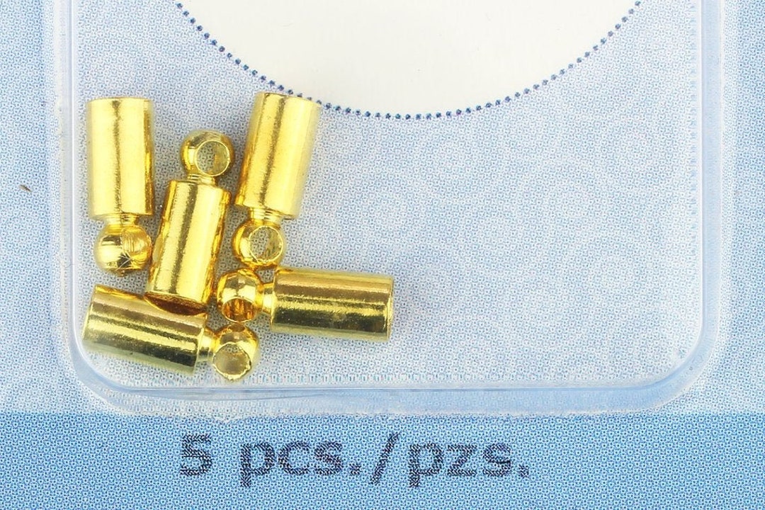 5 X Gold Bell End Closer Cord Ends W/ Loop 9mm X 2.7mm - Etsy