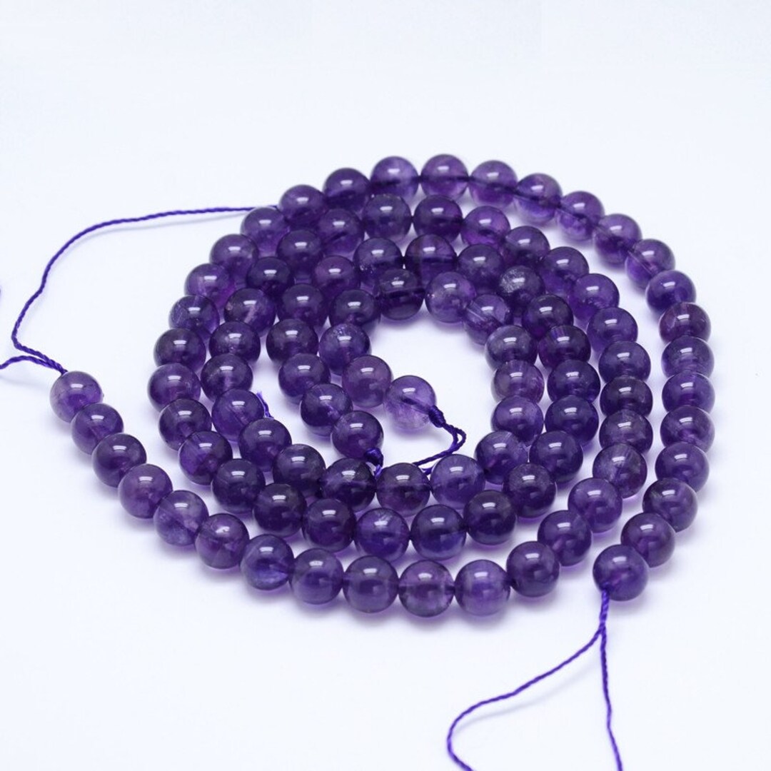Amethyst Grade AB+ Beads, 6mm Round Beads, High Quality Amethyst, Semi ...