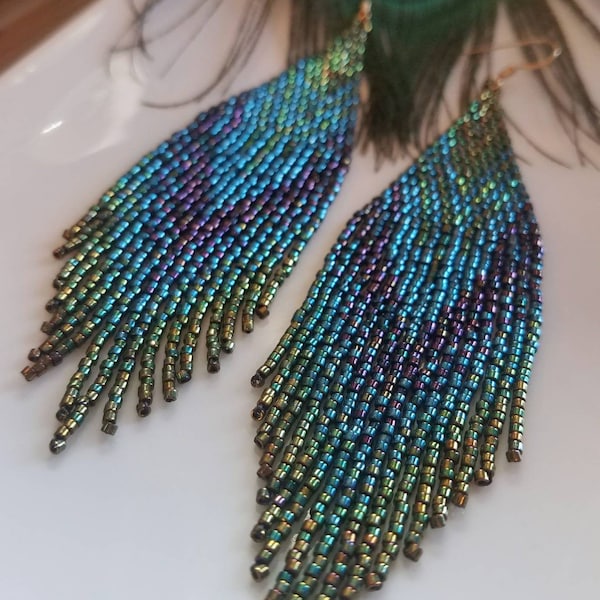 Seed Beaded Earrings - Etsy