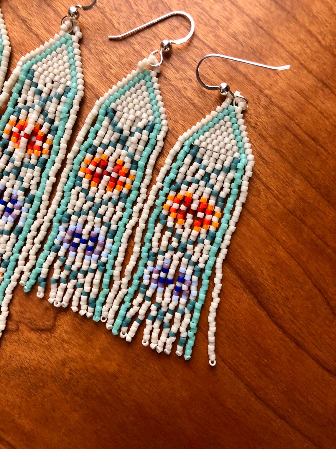 Country Tradition. Handwoven Earrings. Seed Bead Earrings. Fringe ...