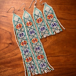 Country Tradition. Handwoven Earrings. Seed Bead Earrings. Fringe ...
