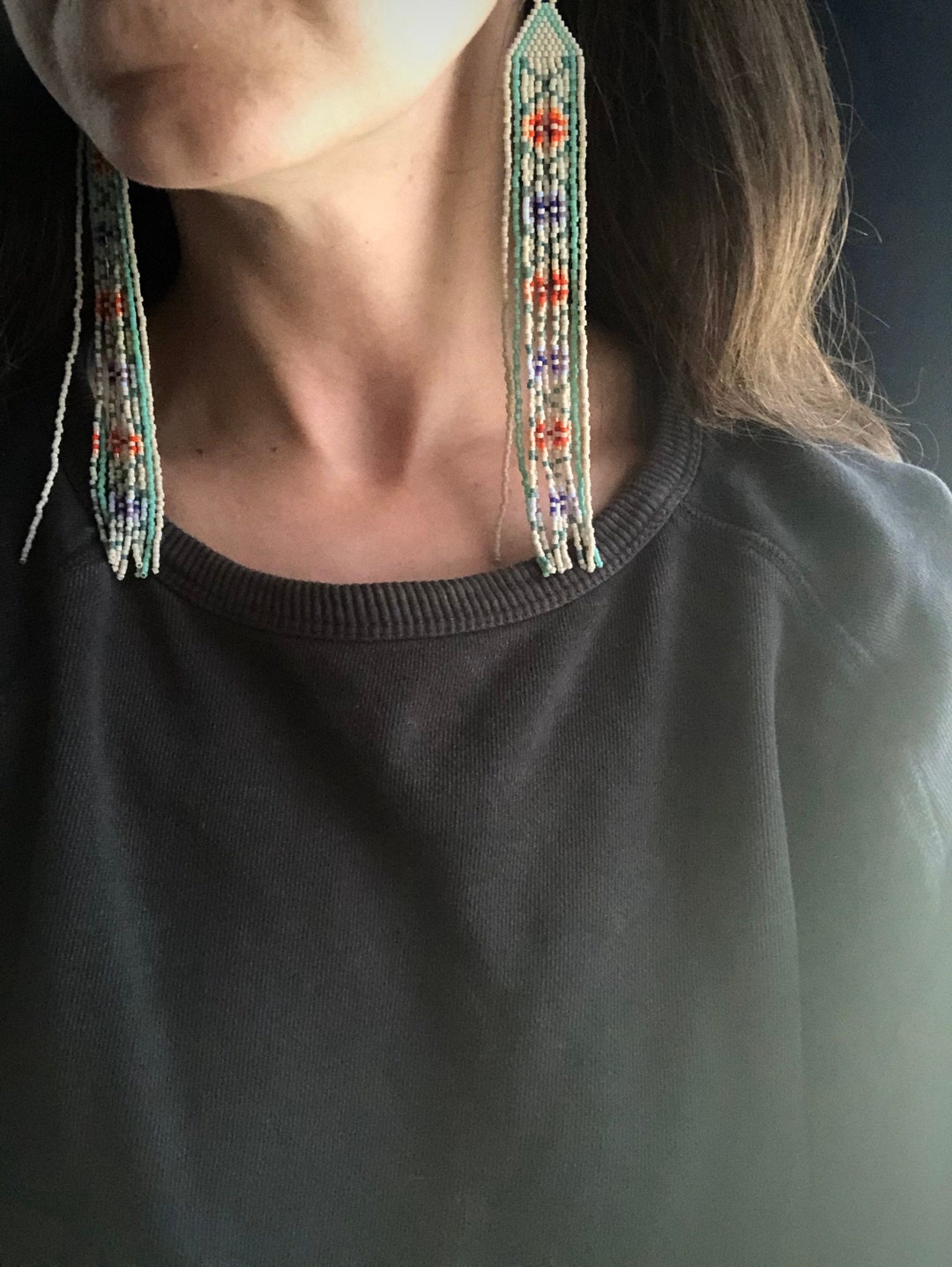 Country Tradition. Handwoven Earrings. Seed Bead Earrings. Fringe ...