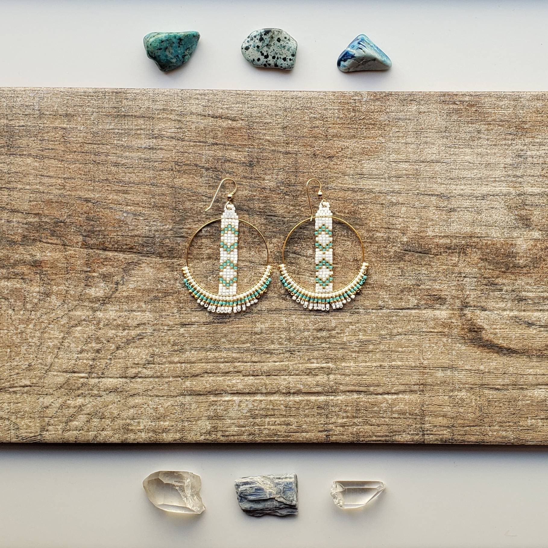 Debut. Handmade Earrings. Seed Bead Earrings. Hoop Earrings. - Etsy