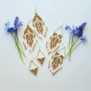 Retro Refrigerator. Seed Bead Earrings. Handmade Earrings. - Etsy