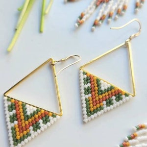 Retro Refrigerator. Seed Bead Earrings. Handmade Earrings. - Etsy