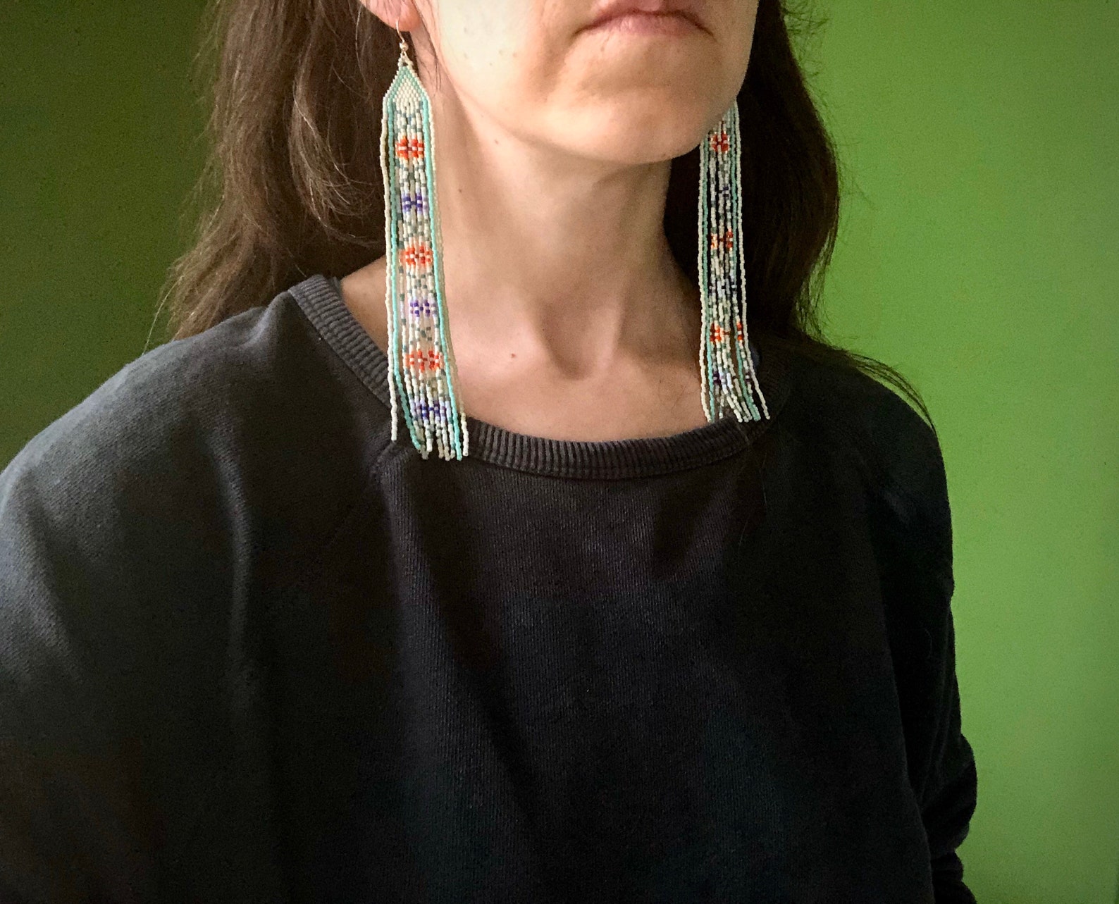Country Tradition. Handwoven Earrings. Seed Bead Earrings. Fringe ...