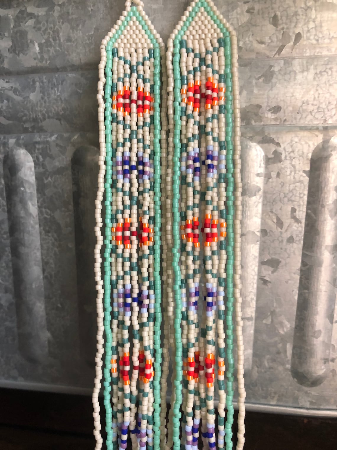 Country Tradition. Handwoven Earrings. Seed Bead Earrings. Fringe ...