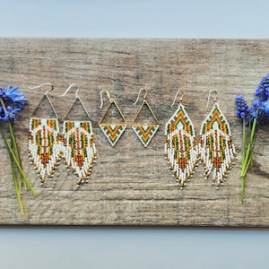 Retro Refrigerator. Seed Bead Earrings. Handmade Earrings. - Etsy