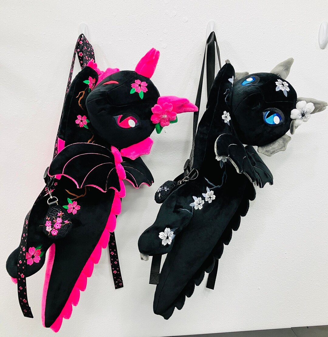 Made to Order, Sakura Style Large Plush Dragon Backpack Minky With ...