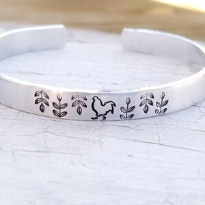 Cow Bracelet, Chicken Bracelet, Stamped Cattle, Stamped Chicken, Farm ...
