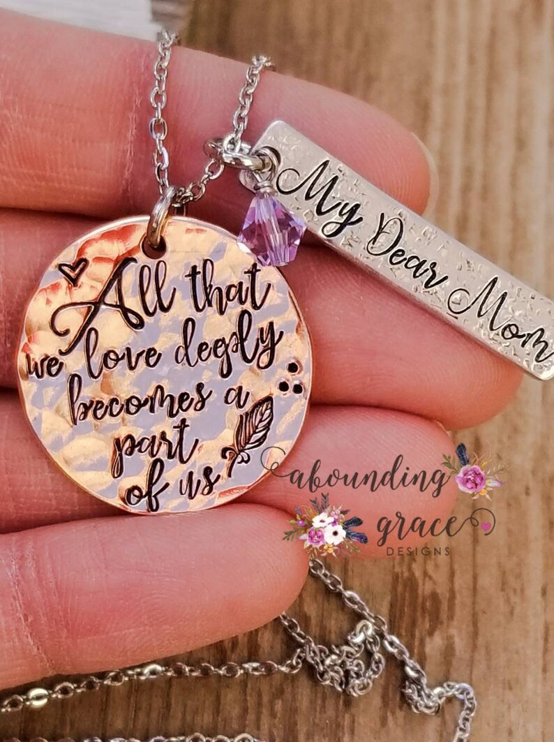 Loss Necklace All That We Love Deeply Becomes a Part of Us - Etsy