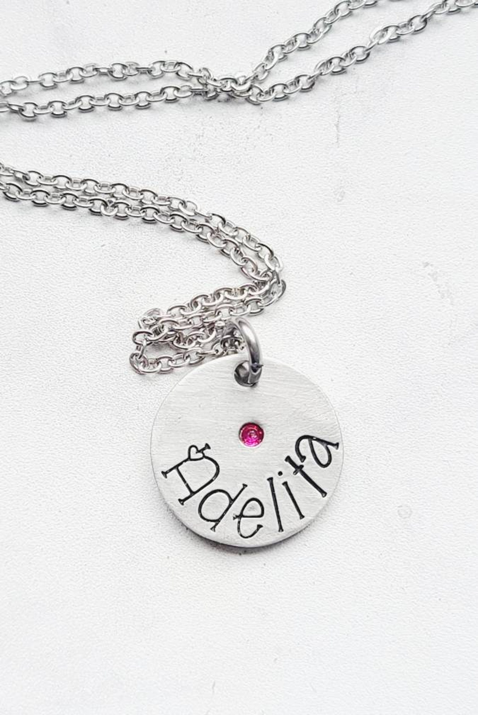 Birthstone Name Necklace Personalized Simple Name Necklace - Etsy