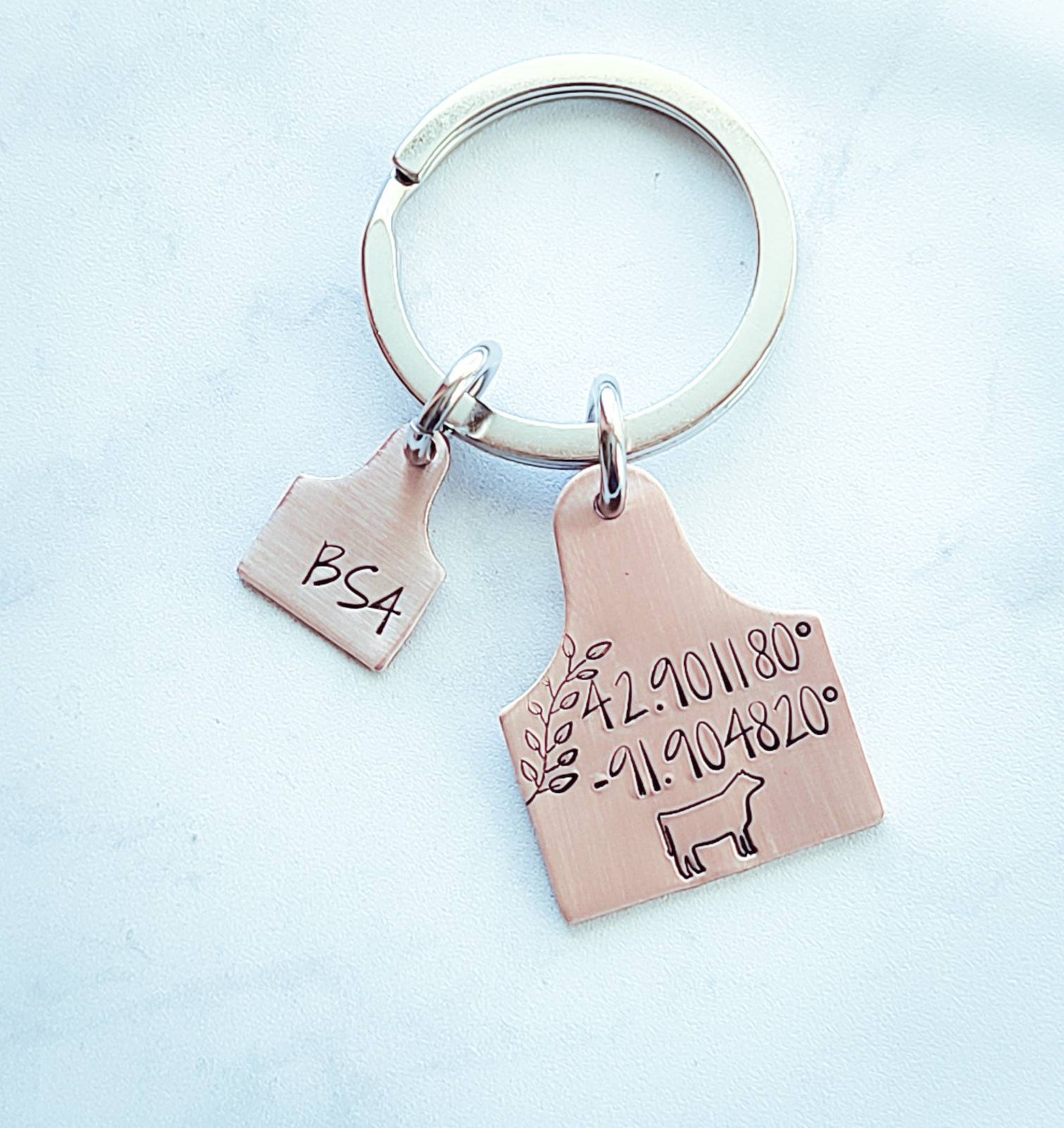 Cow Tag Keychain Faith Family Farm Ear Tag Keychain | Etsy