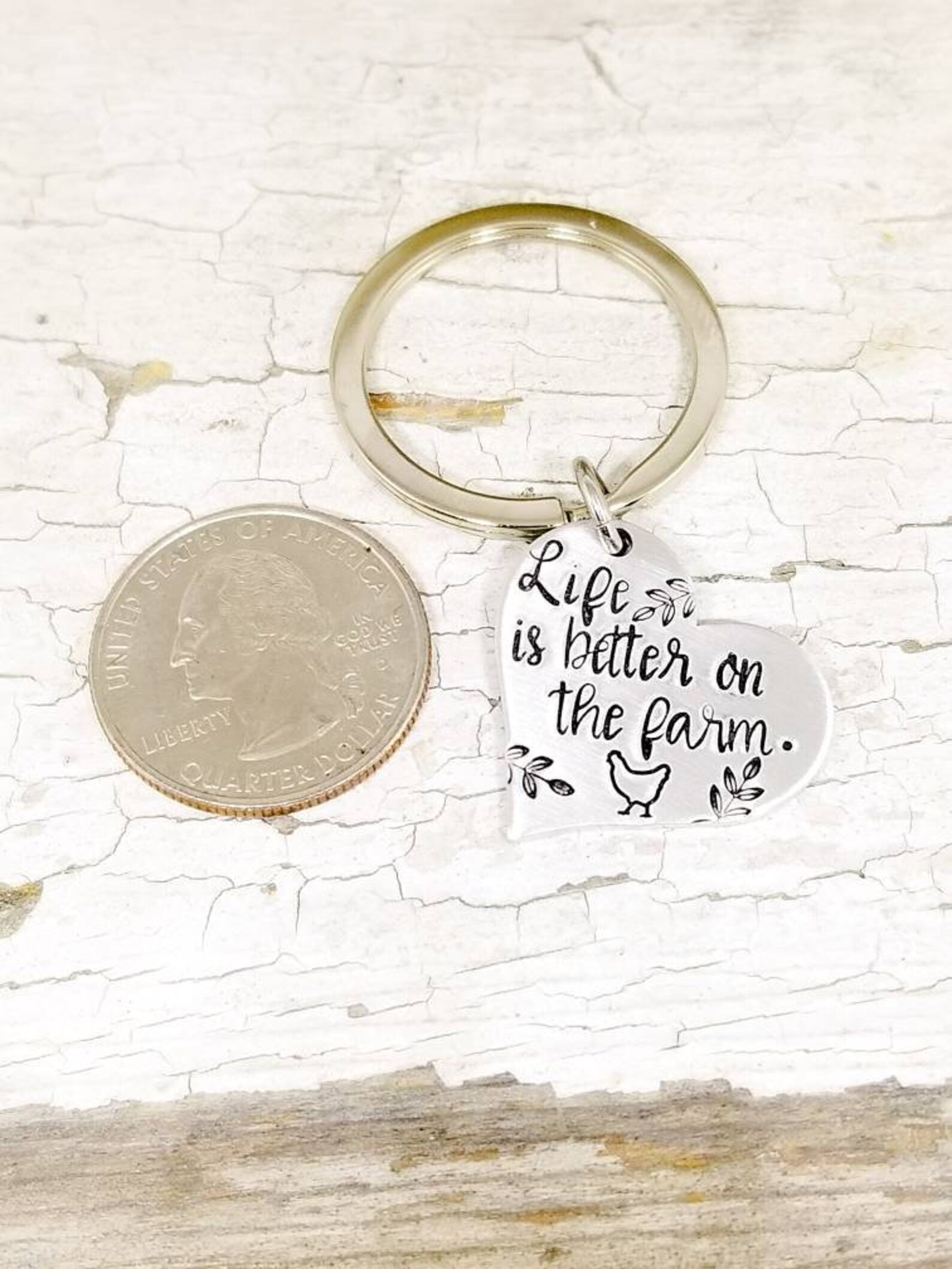 Life is Better on the Farm Keychain Small Heart Keychain - Etsy