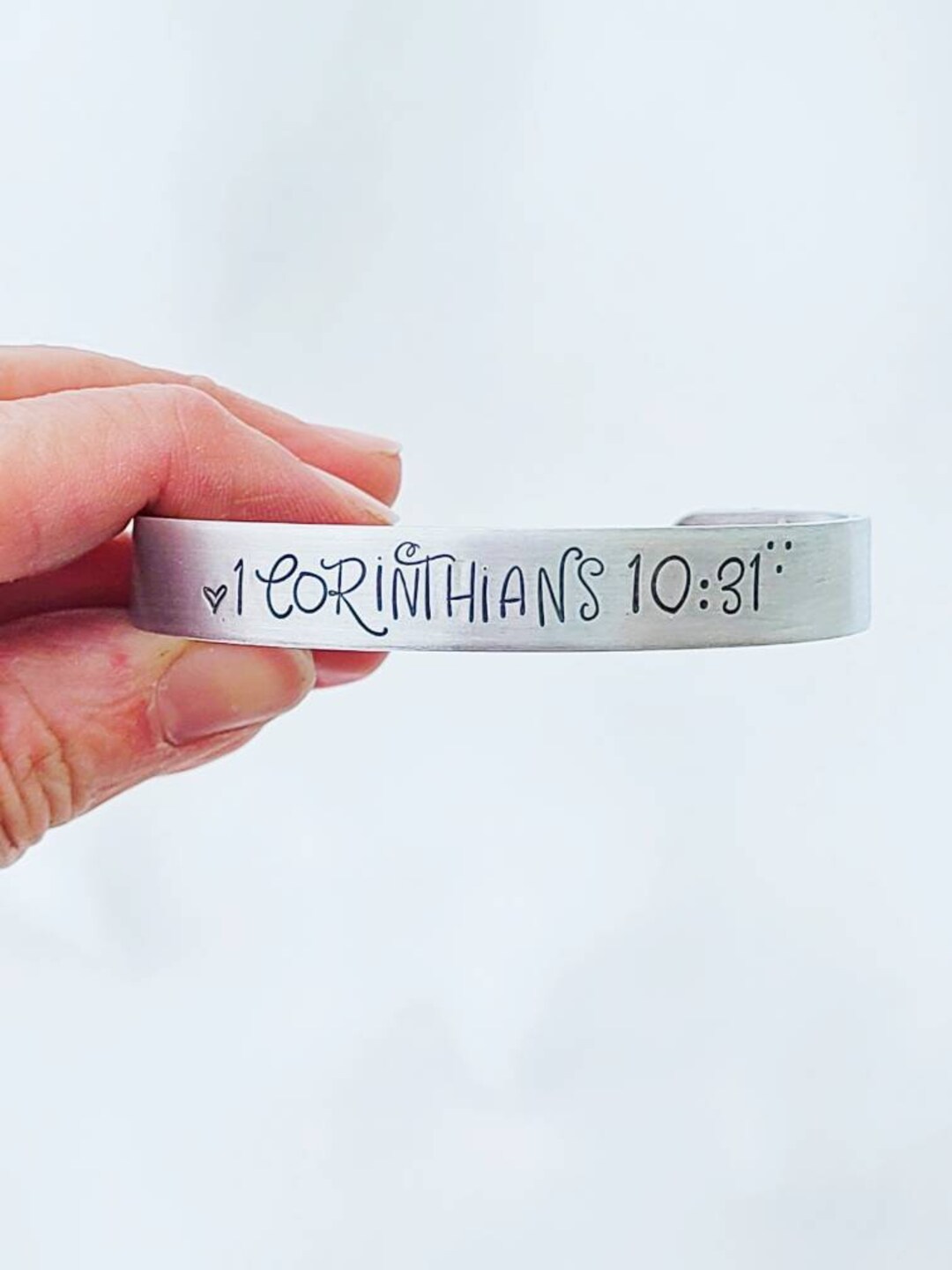 Scripture Bracelet, Bible Verse Reference Cuff, Personalized Christian ...
