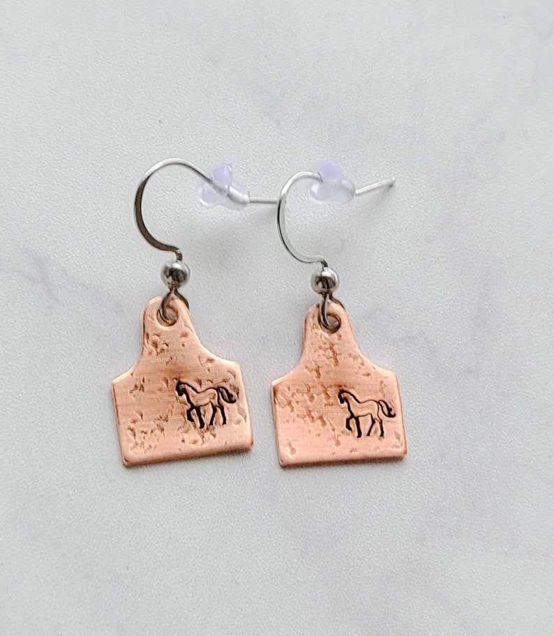 Cow Ear Tag Earrings Cattle Tag Earrings Small Personalized - Etsy