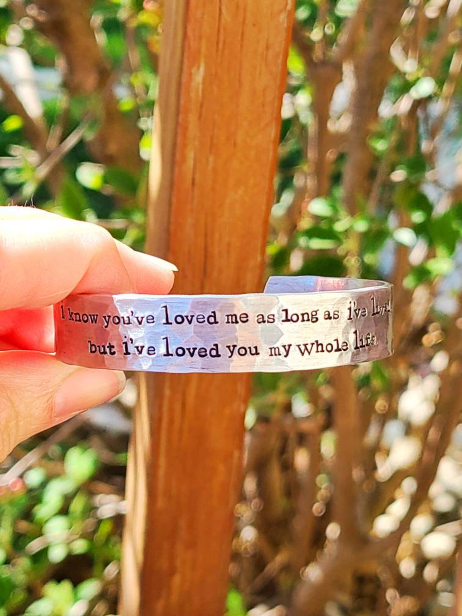 I've Loved You My Whole Life Silver Cuff Love Quote Cuff | Etsy