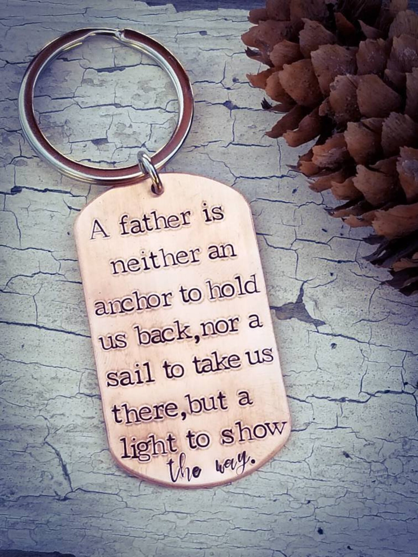 Father Keychain Dad Gift Dad Quotes Copper Dog Tag Copper - Etsy