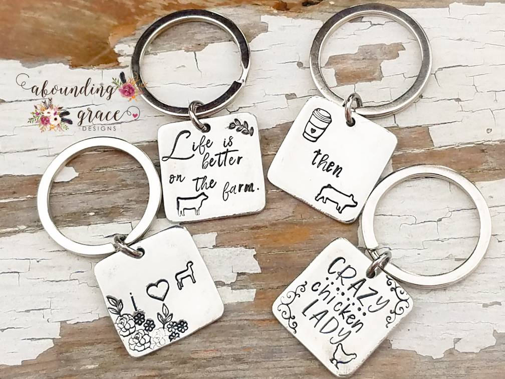 Life is better on the farm keychain coffee then cows farmers | Etsy