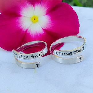 Personalized Bible Verse Wrap Ring, Silver Minimalist Wrap Ring, Custom ...
