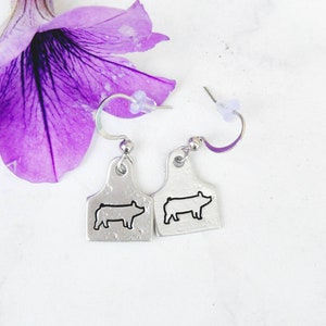 Cow Ear Tag Earrings, Cattle Tag Earrings, Small Personalized Tag ...