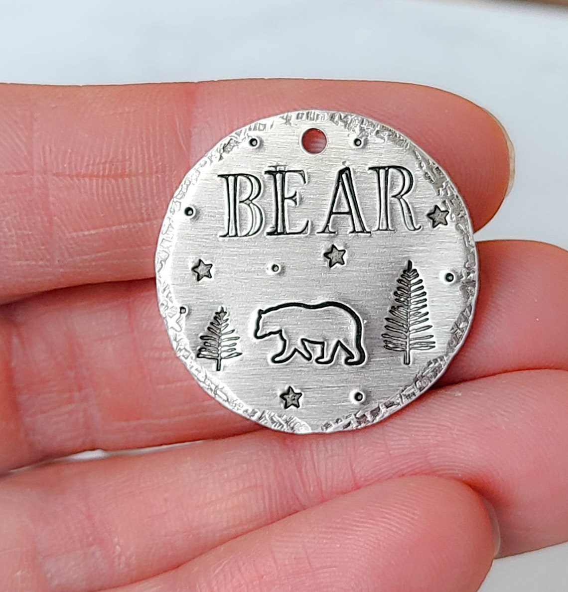 Bear Dog Tag Personalized Dog Tag for Dogs Dog ID Pet ID | Etsy
