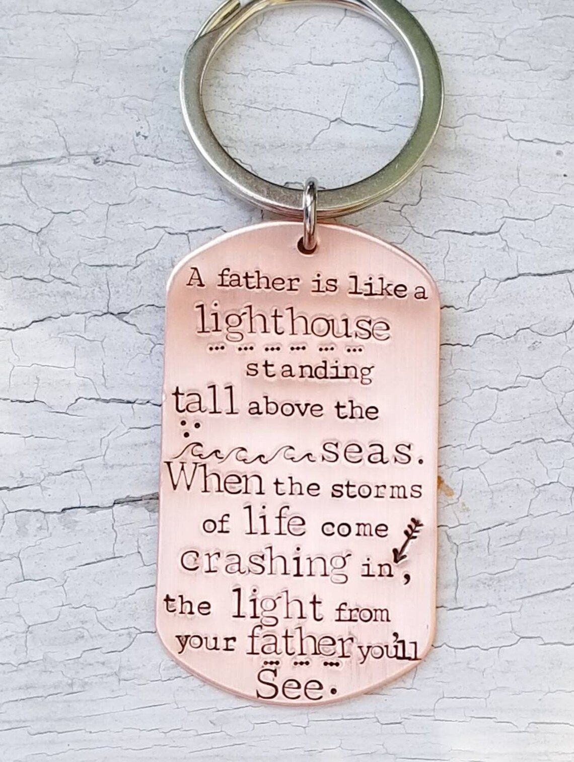 Father Keychain Dad Gift Dad Quotes Copper Dog Tag Copper - Etsy