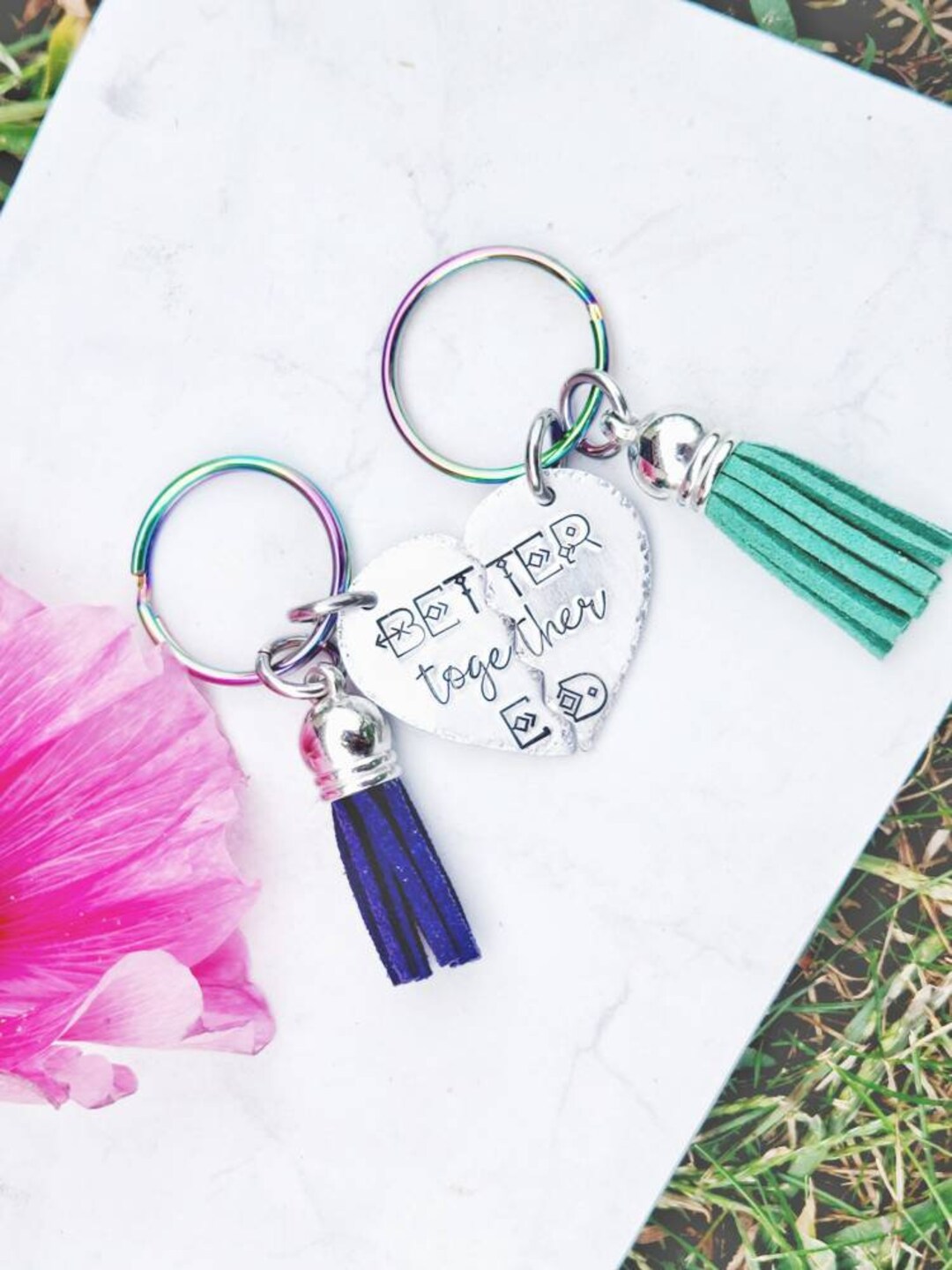 Better Together Best Friends Keychains, Husband and Wife Keychain, Soul ...
