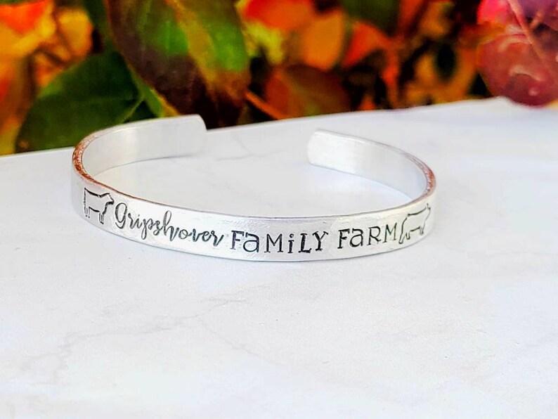 Family Farm Bracelet Personalized Farm Cuff Farming | Etsy
