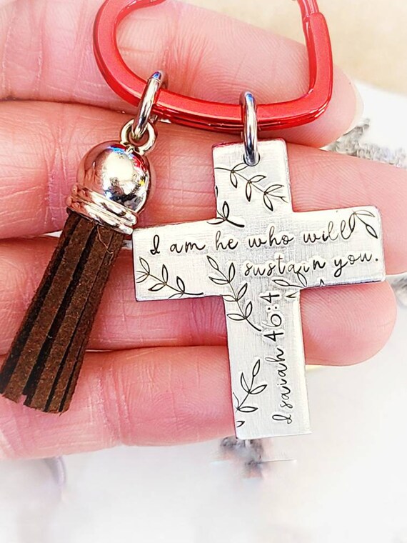 Cross Keyring Custom Personalized Keychain Tassel Keyring - Etsy
