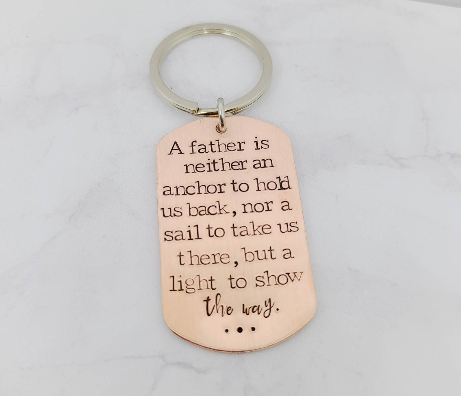 Father Keychain Dad Gift Dad Quotes Copper Dog Tag Copper - Etsy