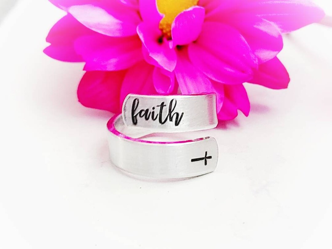 Personalized Faith Wrap Ring, Fun Wrap Ring, Affordable Wrap Ring ...
