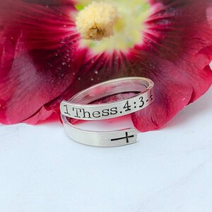 Personalized Bible Verse Wrap Ring, Silver Minimalist Wrap Ring, Custom ...