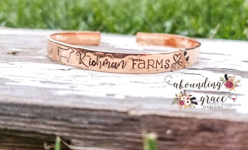 Family Farm Bracelet Personalized Farm Cuff Farming | Etsy