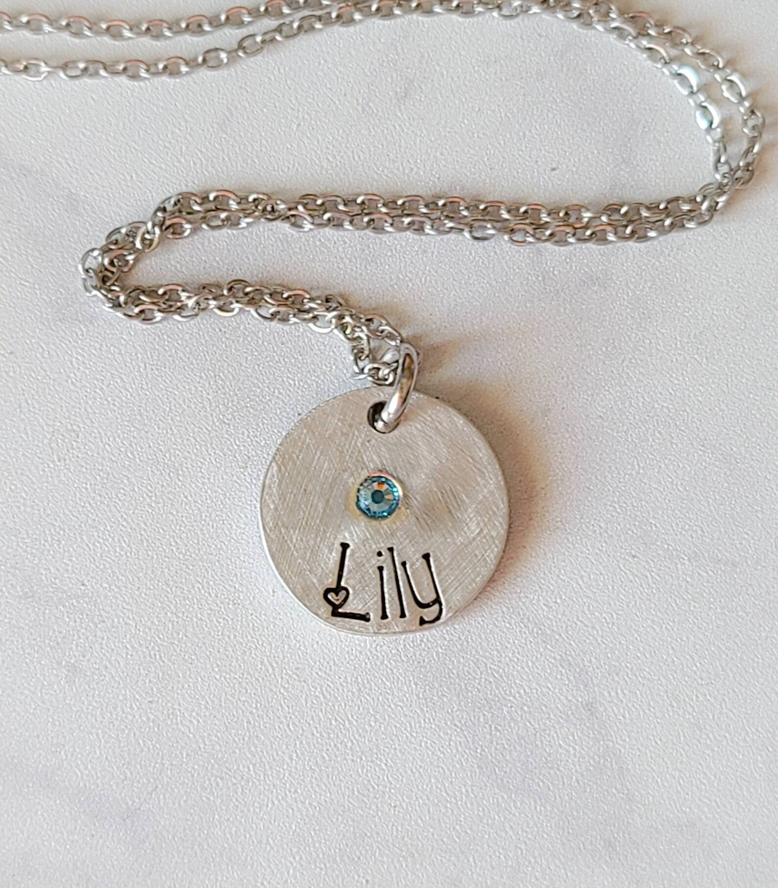 Birthstone Name Necklace Personalized Simple Name Necklace - Etsy