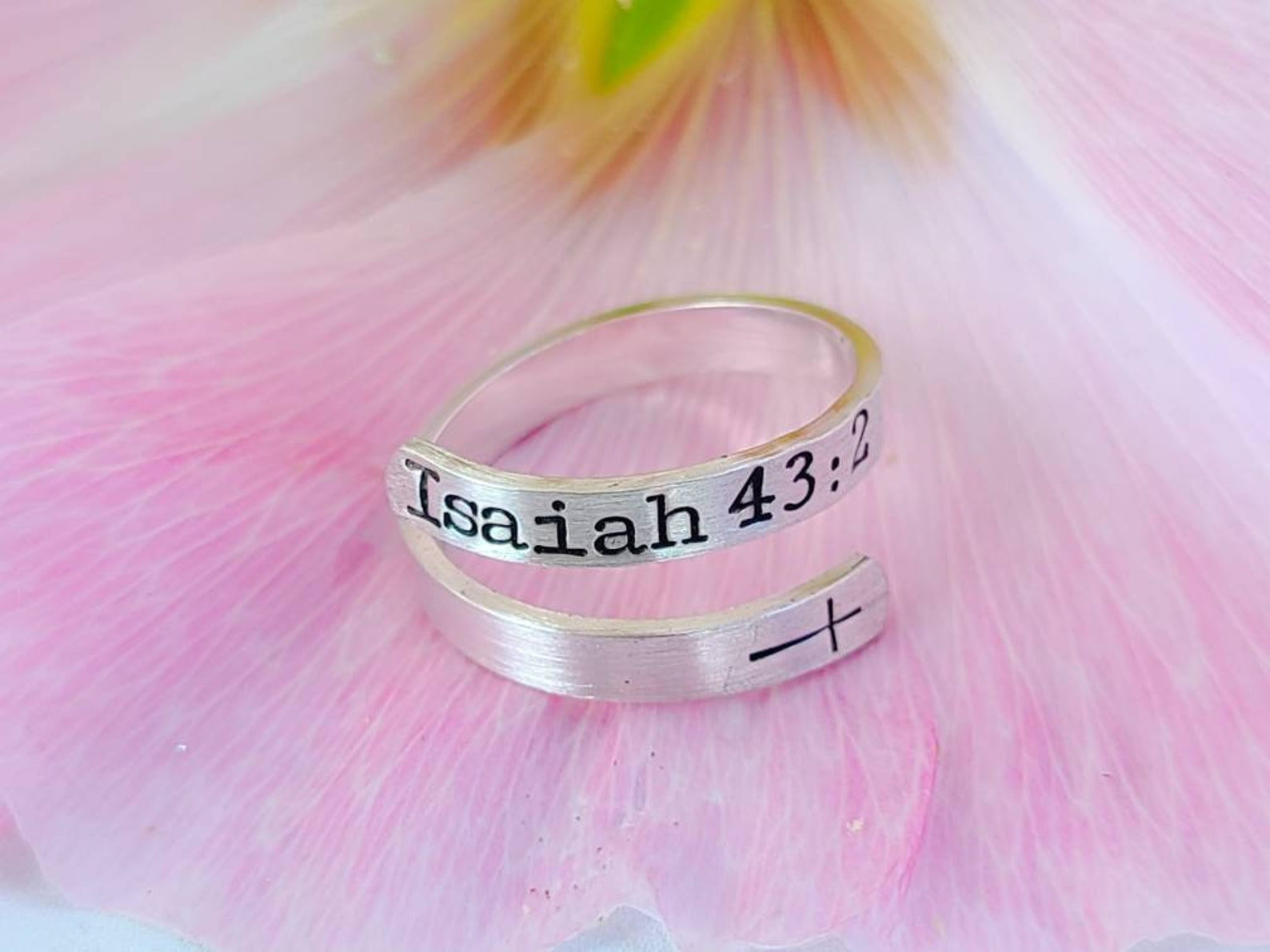 Personalized Bible Verse Wrap Ring Silver Minimalist Wrap - Etsy
