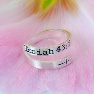 Personalized Bible Verse Wrap Ring, Silver Minimalist Wrap Ring, Custom ...