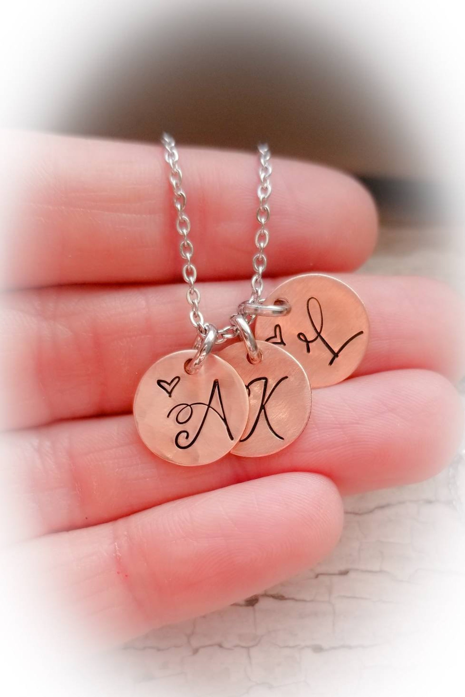 Initial necklace multiple initial necklace personalized mom | Etsy