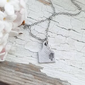 Cactus Ear Tag, Heart Cactus Ear Tag, Tiny Cattle Tag Necklace ...