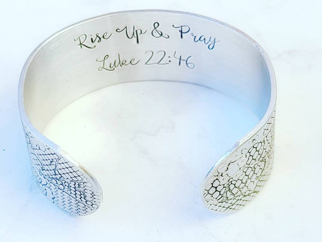 Hidden Message Cuff, Pray Quote Cuff, Custom Message, Secret Quote ...