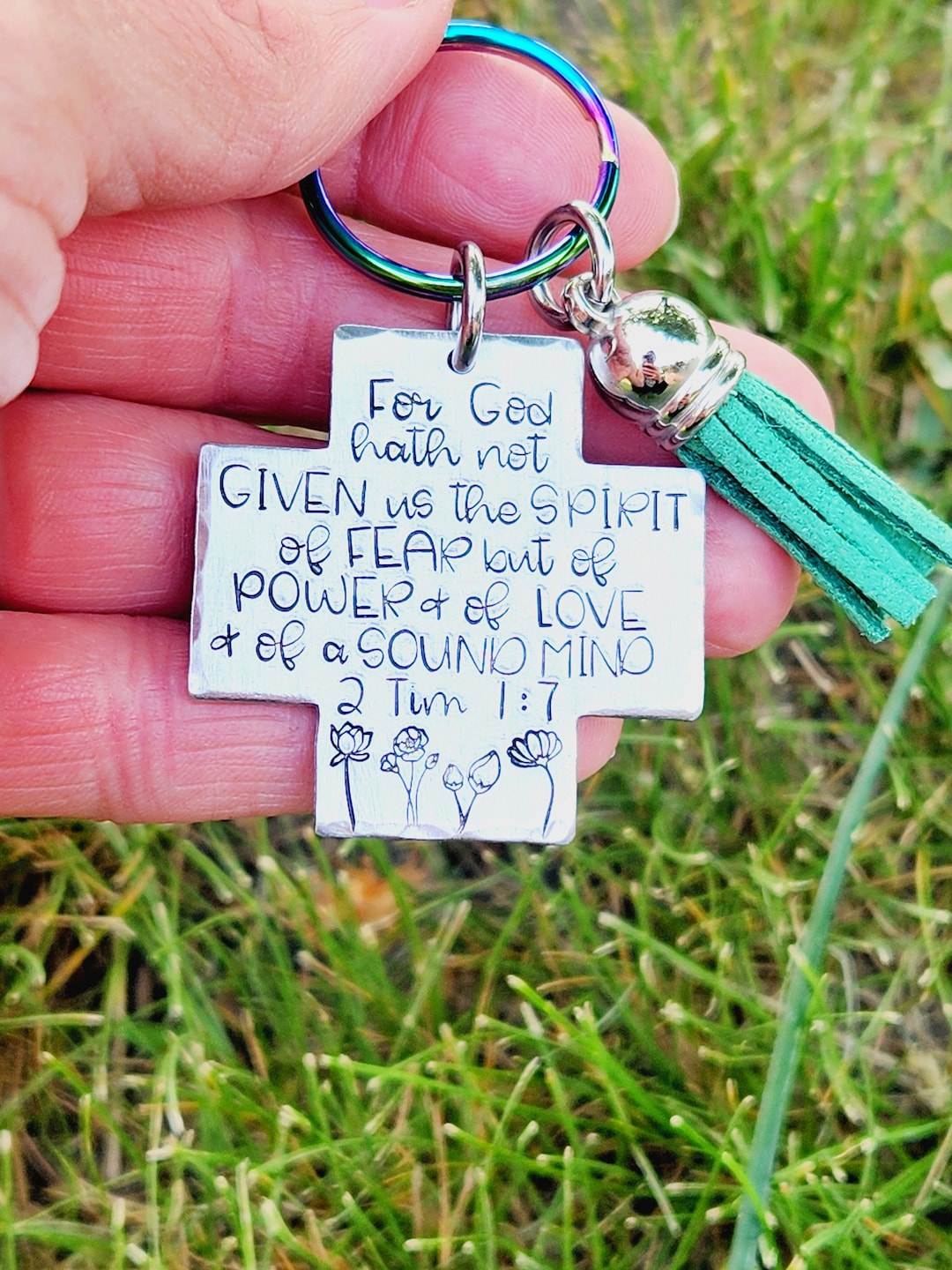 God Hath Not Given Spirit of Fear Keyring, Christian Keyring, Power ...