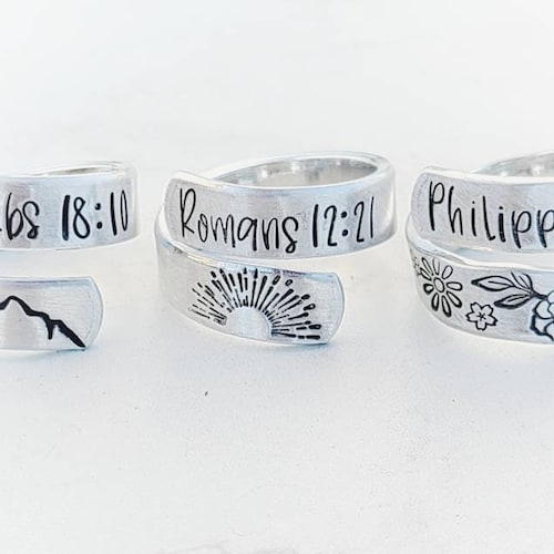 Personalized Bible Verse Ring Religious Jewelry Christian - Etsy