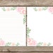 Rose Set of 6 Printable Stationery, Digital Letter Paper Download, Pink ...