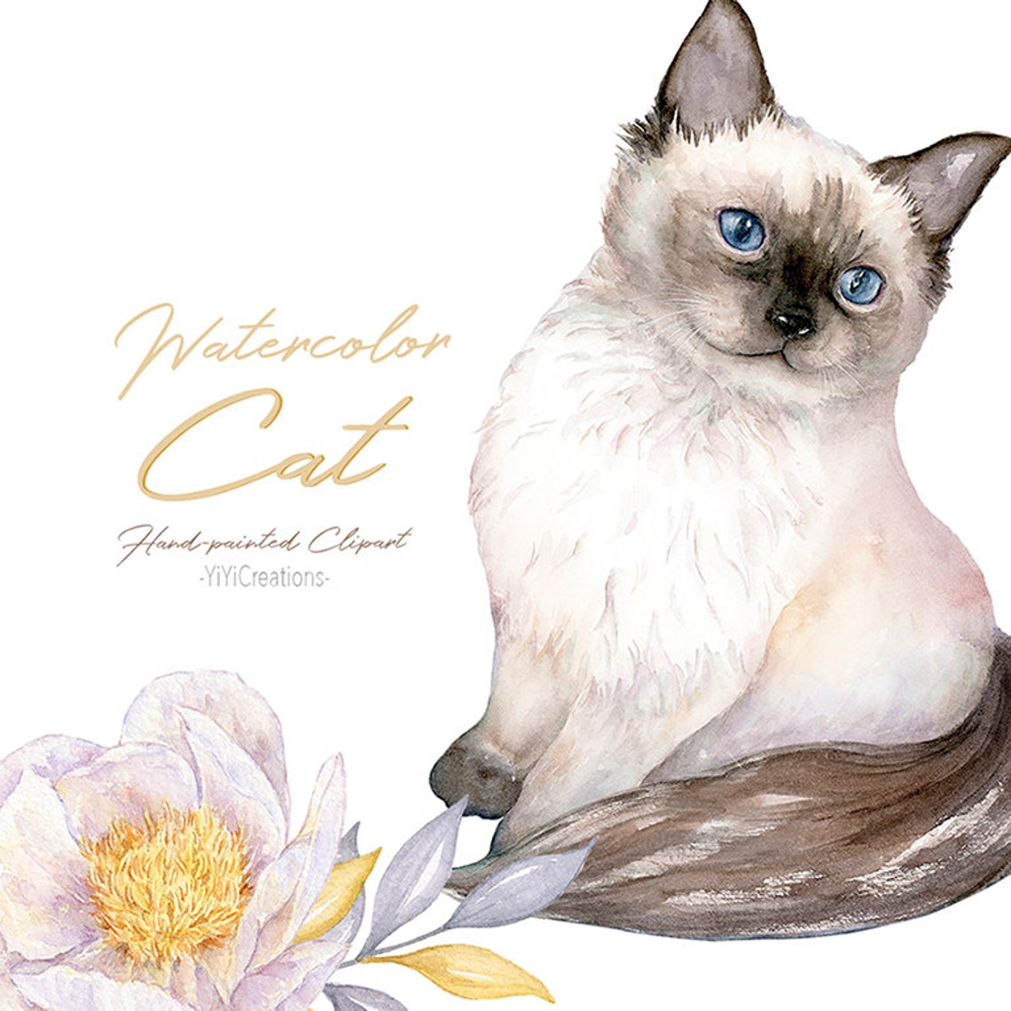 Watercolor Cute Cats Clipart Digital Kitten Image Printable - Etsy