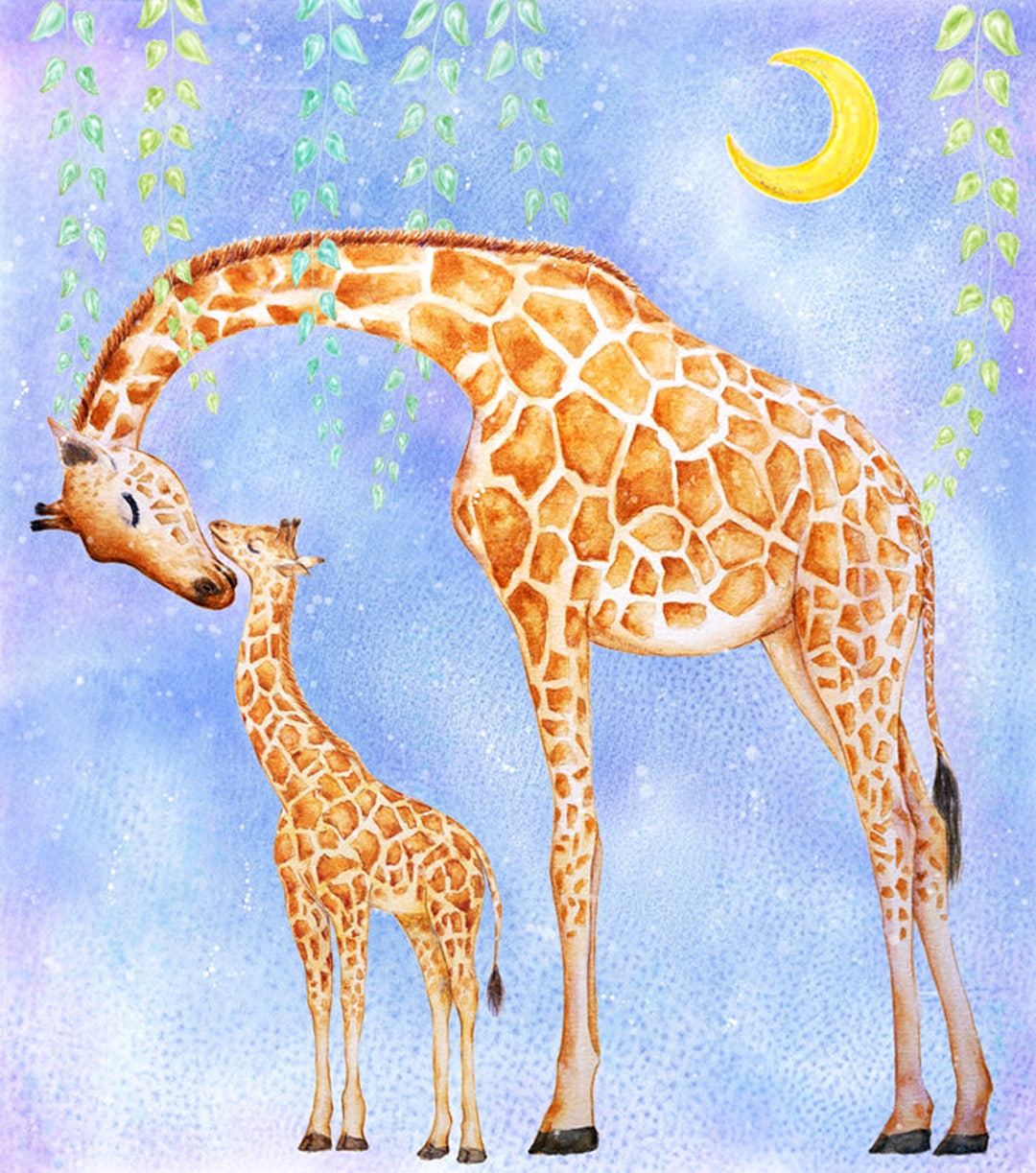 Watercolor Animal Clipart, Giraffe Clip Art Set, Jungle Birthday Party ...
